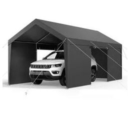 VEVOR Carport, 3,65 x 6,09 m Zeltgarage, Garagenzelt mit abnehmbaren Seitenw&auml;nden & T&uuml;r, robuster Autounterstand, Auto&uuml;berdachung UV-best&auml;ndig, Ganzjahresschutz f&uuml;r Auto & Boot, Grau