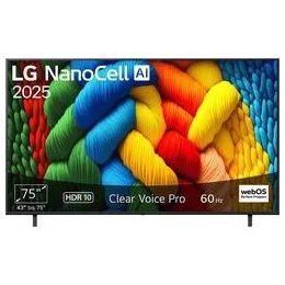 LG NanoCell TV 75NANO80A6B (Flat, 75 Zoll / 190 cm, UHD 4K, SMART TV)
