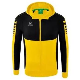 Erima Trainingsjacke Six Wings mit Kapuze (Baumwollmix, weich und bequem) gelb/schwarz Herren