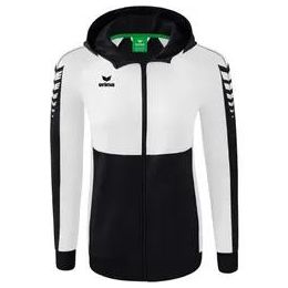 Erima Trainingsjacke Six Wings mit Kapuze (Baumwollmix, weich, bequem, taillierter Schnitt) schwarz/weiss Damen