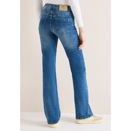 Bootcut-Jeans Cecil, Damen, Gr. 34, L&auml;nge 34, authentic used wash, Jeans, 78% Baumwolle, 20% wiederverwerteter Polyester, 2% Elasthan, unifarben, Basic, lang, Jeans, High Waist