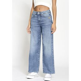 Weite Jeans Gang "94CARLOTTA", Damen, Gr. 31, N-Gr, blau (summer wash), Denim/Jeans, Obermaterial: 88% Baumwolle, 8% Elastomultiester, 4% Elasthan, weit bodenlang, Jeans, weiter Fit im bodenlangen Palazzo-Style, Topseller