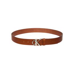 Lederg&uuml;rtel Calvin Klein "CK BUCKLE SMOOTH 35MM", Herren, Gr. 100, ck cognac, pewter, Web, B&uuml;ffelleder, unifarben, G&uuml;rtel Lederg&uuml;rtel, Gr&ouml;&szlig;enverstellbar mit Metallschlie&szlig;e