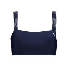Bandeau-Bikini-Top Puma "Puma SWIM WOMEN BANDEAU TOP", Damen, Gr. S, N-Gr, navy, Obermaterial: 80% Polyamid, 20% Elasthan, Bikini-Oberteile, breite, verstellbare Tr&auml;ger mit Logoschriftzug