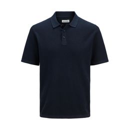 Jack & Jones PlusSize Polokragenpullover "JJEGEORGE KNIT POLO SS SN PLS", Herren, Gr. 4XL, navy blazer, Strick, Obermaterial: 85% Baumwolle, 15% Polyester, JACK & JONES PLUSSIZE, unifarben, relaxed fit normal, Rundhals, Flachstrickb&uuml;ndchen, Pullover, mit Polokragen