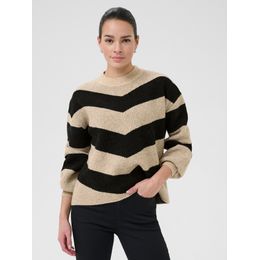 Kaffe Pullover 'KAVerana' Damen Gr&ouml;&szlig;e L sand / schwarz