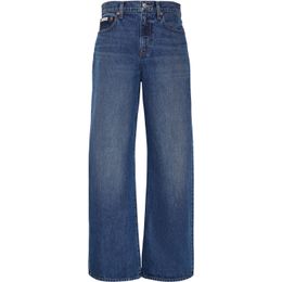 Weite Jeans Calvin Klein Jeans, Damen, Gr. 26, L&auml;nge 30, indigo julius, Denim/Jeans, Obermaterial: 100% Baumwolle, weit lang, Jeans, Wide-leg-Passform