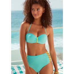 Venice Beach Damen Highwaist-Bikini-Hose, Lila, Gr. 34, Bikinihosen, Material: Polyamid