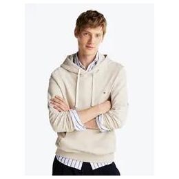 Hoodie Tommy Hilfiger "ESSENTIAL TERRY", Herren, Gr. L, heatherot oatmilk, Sweatware, Obermaterial: 100% Baumwolle, regular fit, Sweatshirts Hoodie, mit Tunnelzug und Flag-Stickerei
