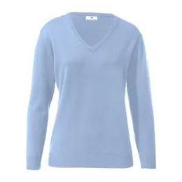 V-Pullover aus 100% Schurwolle Pure Tasmanian Wool Peter Hahn blau, 50