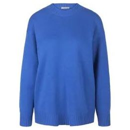 Rundhals-Pullover Kaschmir Peter Hahn blau, 36