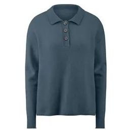 Polo-Pullover Kaschmir Peter Hahn blau, 38