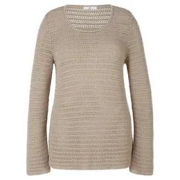 Rundhals-Pullover Anna Aura beige, 46
