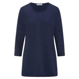 Long-Pullover Kaschmir Peter Hahn blau, 38