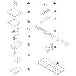 Kermi Liga Montage-Kleinteile 2534879 Pendel-Faltt&uuml;r 4-teilig LI 2T4