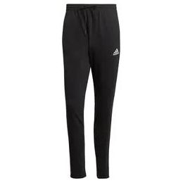 Adidas Essentials Single Jersey Tapered Open 3-Streifen Jogginghose Herren GK8995 - black/white XS