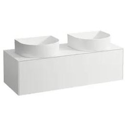 Laufen Sonar Schubladenelement/Sideboard H4054240341701 117,5x34x45,5cm, Ausschnitt links/rechts, Wei&szlig; matt