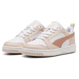 Puma Rebound V6 Lo Sneaker Kinder 17 - Puma white/island pink/deeva peach 37
