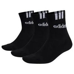 3er Pack Adidas 3-Streifen Linear Half-Crew Cushioned Socken Herren IC1294 - black/white 28-30