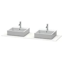 Duravit XSquare Konsole XS063HB3939 160x55cm, mit zwei Ausschnitten, Nordic wei&szlig; seidenmatt