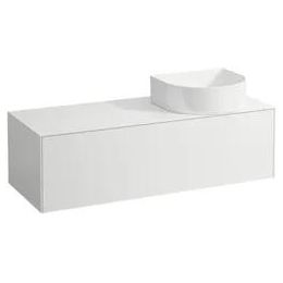Laufen Sonar Schubladenelement/Sideboard H4054230341701 117,5x34x45,5cm, Ausschnitt rechts, Wei&szlig; matt