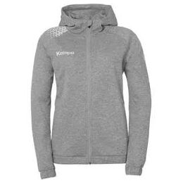 Kempa Ambition 28 Kapuzen-Trainingsjacke Damen dark grau melange/wei&szlig; XS