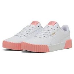 Puma Carina 3.0 Leder Sneaker Damen 10 - Puma white/pink fruit/Puma gold 41