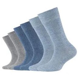 6er Pack Camano Soft Originals Bio-Baumwolle Crew Socken Kinder 0024 - jeans mix 31-34