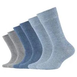 6er Pack Camano Soft Originals Bio-Baumwolle Crew Socken Kinder 0024 - jeans mix 27-30