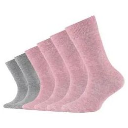 6er Pack Camano Soft Originals Bio-Baumwolle Crew Socken Kinder 4300 - chalk pink melange 39-42
