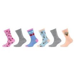 6er Pack s.Oliver Originals Organic Motif Crew Socken M&auml;dchen 2030 - prairie sunset 31-34