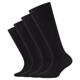 4er Pack Camano Soft Bio-Baumwolle Kniestr&uuml;mpfe Kinder 0005 - black 23-26