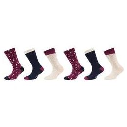 6er Pack s.Oliver Originals Organic Patterned Crew Socken Kinder 4680 - purple potion 27-30
