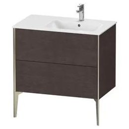 Duravit XViu Waschtisch-Unterschrank XV44870B172 81x48x59,4cm, 2 Ausz&uuml;ge, Becken rechts, champagner matt, eiche dunkel geb&uuml;rstet