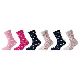 6er Pack Camano Soft Flowers Crew Socken Kinder 3311 - paradise pink 31-34