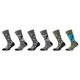 6er Pack Camano Soft Fu&szlig;ball Crew Socken Kinder 9700 - dark grey melange 27-30