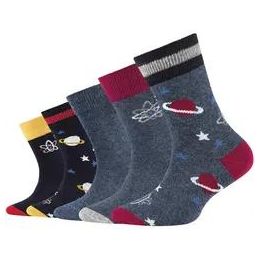 5er Pack Camano Soft Space Crew Socken Kinder 5800 - blue melange 23-26