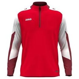 Jako Dynamic 1/4-Zip Sweatshirt Kinder 114 - rot/wei&szlig;/dunkelrot 128