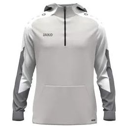 Jako Dynamic 1/4-Zip Hoodie Kinder 837 - hellgrau/wei&szlig;/grau 140