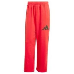 Adidas Essentials Wide Leg 3-Streifen Logo Jogginghose Herren JF3601 - pure ruby/black XS