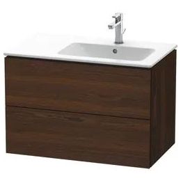 Duravit L-Cube Waschtisch-Unterschrank LC629206969 82x48,1x55cm, 2 Schubk&auml;sten, Becken rechts, nussbaum geb&uuml;rstet