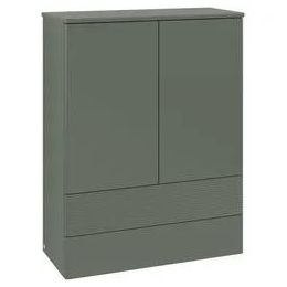 Villeroy & Boch Villeroy und Boch Antao Highboard L47100HL mit Beleuchtung, 2 T&uuml;ren, 814 x 1039 x 356 mm, Front mit Struktur, Leaf Green Matt Lacquer / Leaf Green Matt Lacquer