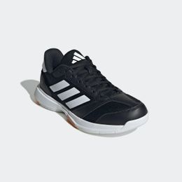 Hallenschuh adidas Performance "LIGRA 8 INDOOR", Herren, Gr. 47, schwarz-wei&szlig; (core schwarz, ftwr wei&szlig;, ftwr wei&szlig;), Synthetik, Textil, Schuhe Hallenschuh, geeignet f&uuml;r jeden Hallensport