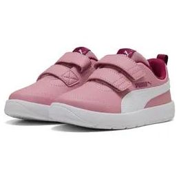 Puma Courtflex V3 Sneaker mit Klettverschluss Kinder 15 - poised pink/Puma white/berry 32.5