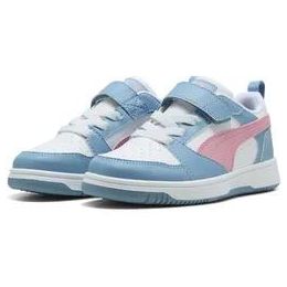 Puma Rebound V6 Lo AC+ Sneaker mit Klettverschluss Kinder 30 - Puma white/poised pink/cool blue 31