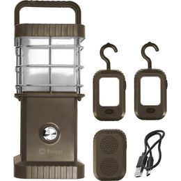 Berger Samar Campinglaterne inkl. Powerbank, abnehmbarer Seitenleuchten und Bluetooth Lautsprecher - LED Campingleuchten