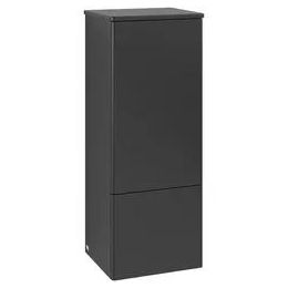 Villeroy & Boch Villeroy und Boch Antao Mittelschrank L43000PD mit Beleuchtung, 1 T&uuml;r, 414 x 1039 x 356 mm, Front ohne Struktur, Black Matt Lacquer / Black Matt Lacquer