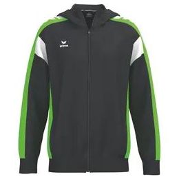 Erima Celebrate 125 Kapuzen-Trainingsjacke Kinder schwarz/green gecko 140