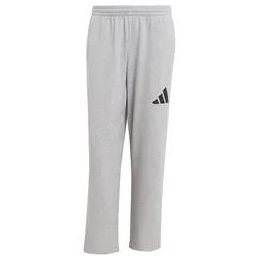Adidas Essentials Wide Leg 3-Streifen Logo Jogginghose Herren JF3606 - medium grey heather/black L/T