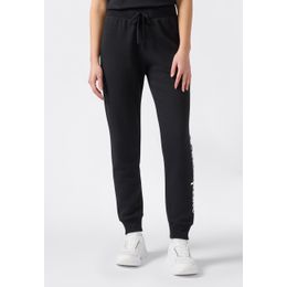 Jogginghose Champion, Damen, Gr. XL (46/48), N-Gr, schwarz (nbk, ns), Obermaterial: 55% Baumwolle, 45% Polyester, Hosen Jogginghose
